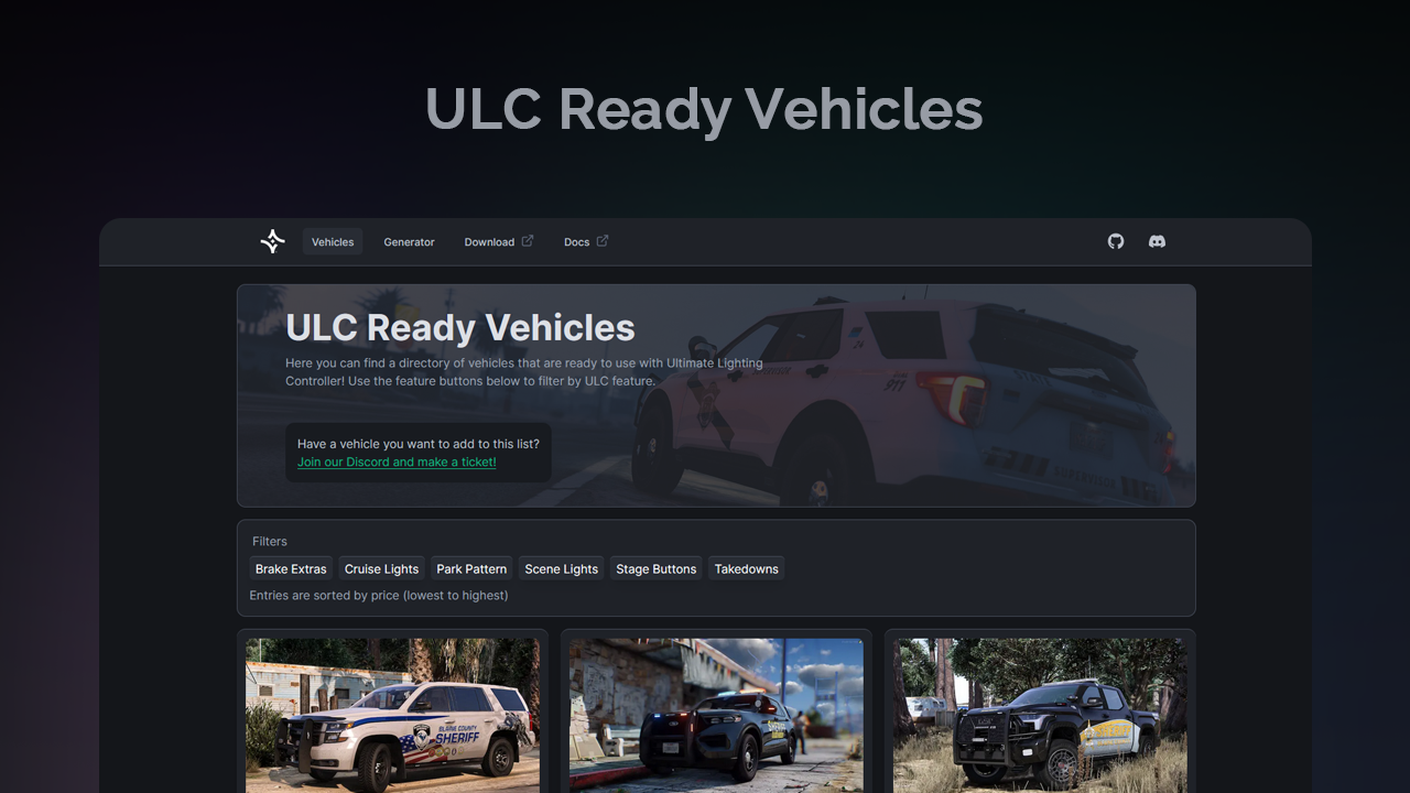 ULC Ready Vehicles